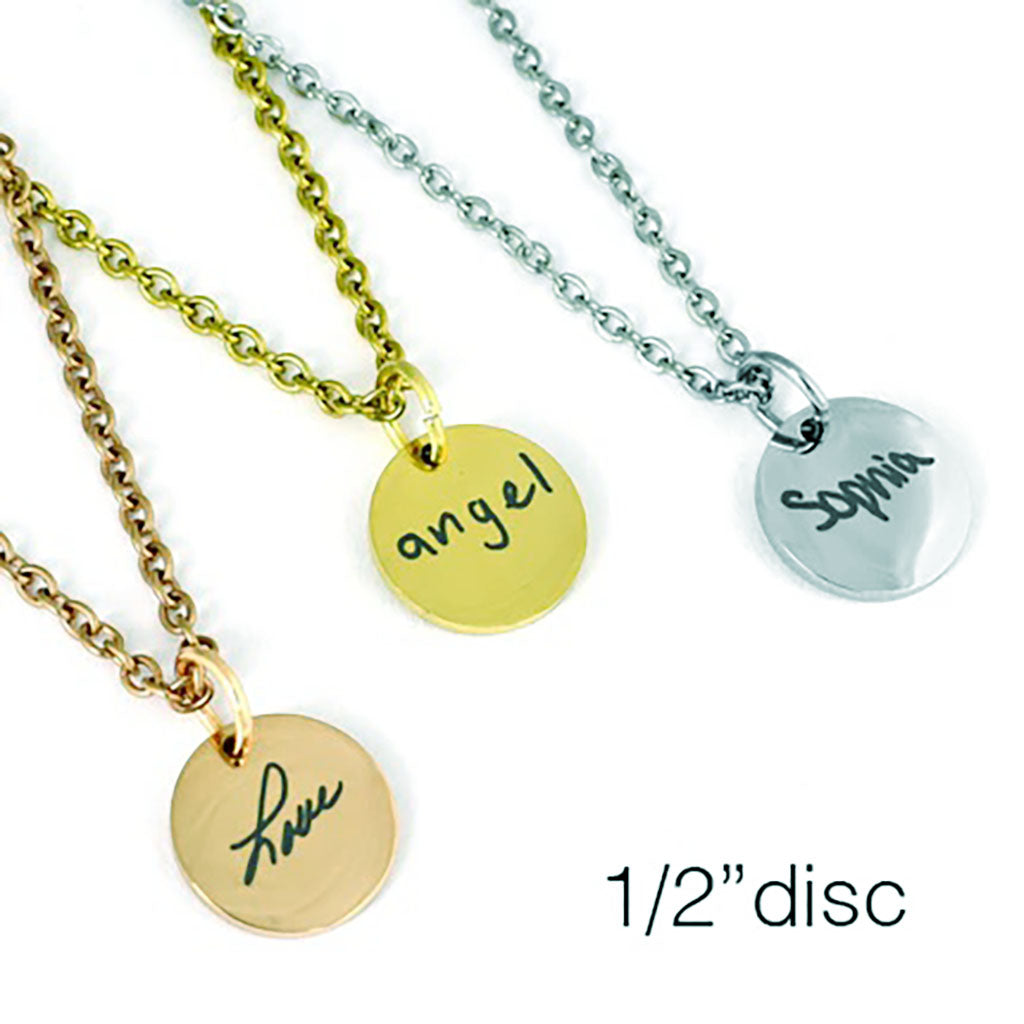 Custom Stainless Steel Engraved Handwriting Charm with Jump Ring ...