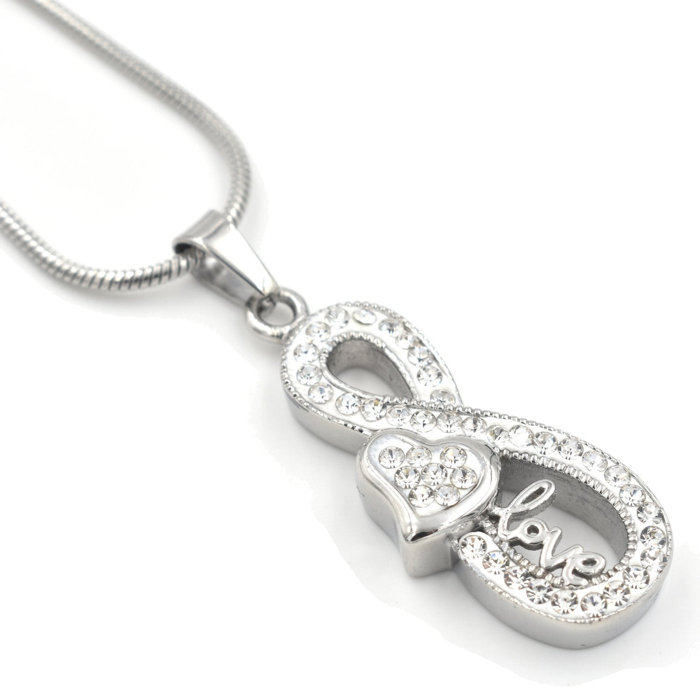 Love Infinity Heart and Crystal Urn Necklace - Sarah & Essie