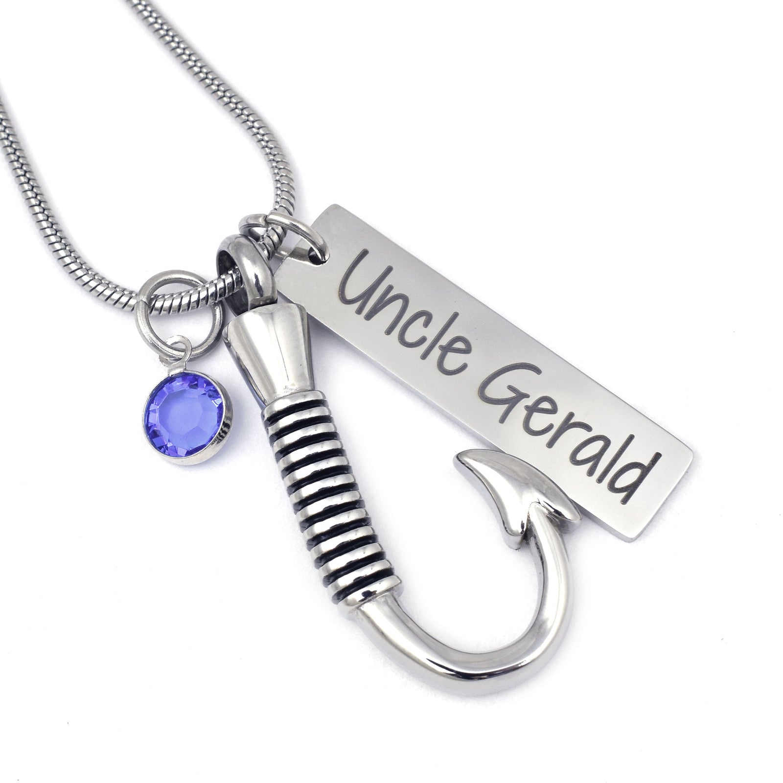 Fish hook cremation jewelry store