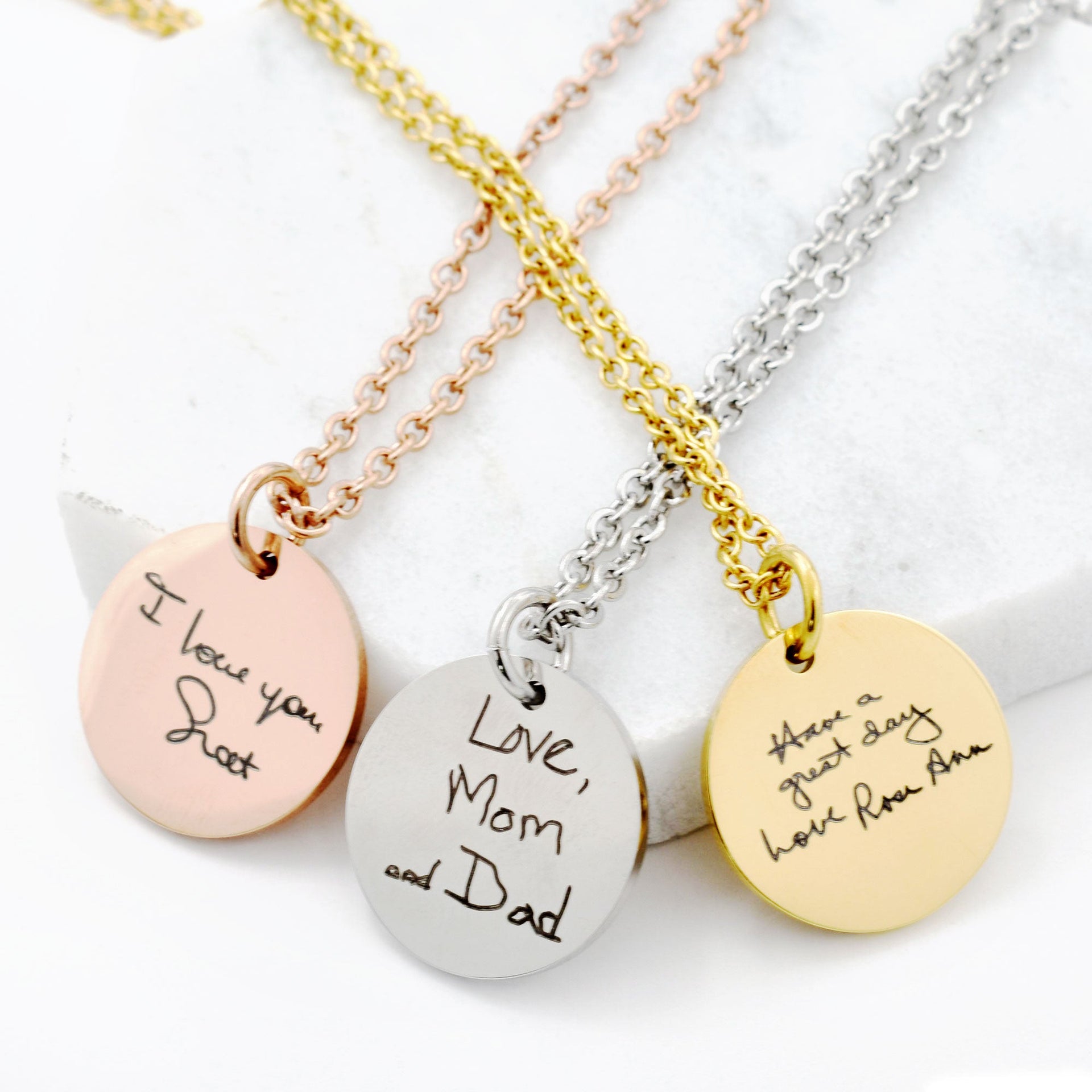 Custom Engraved Handwriting Necklace – Sarah & Essie