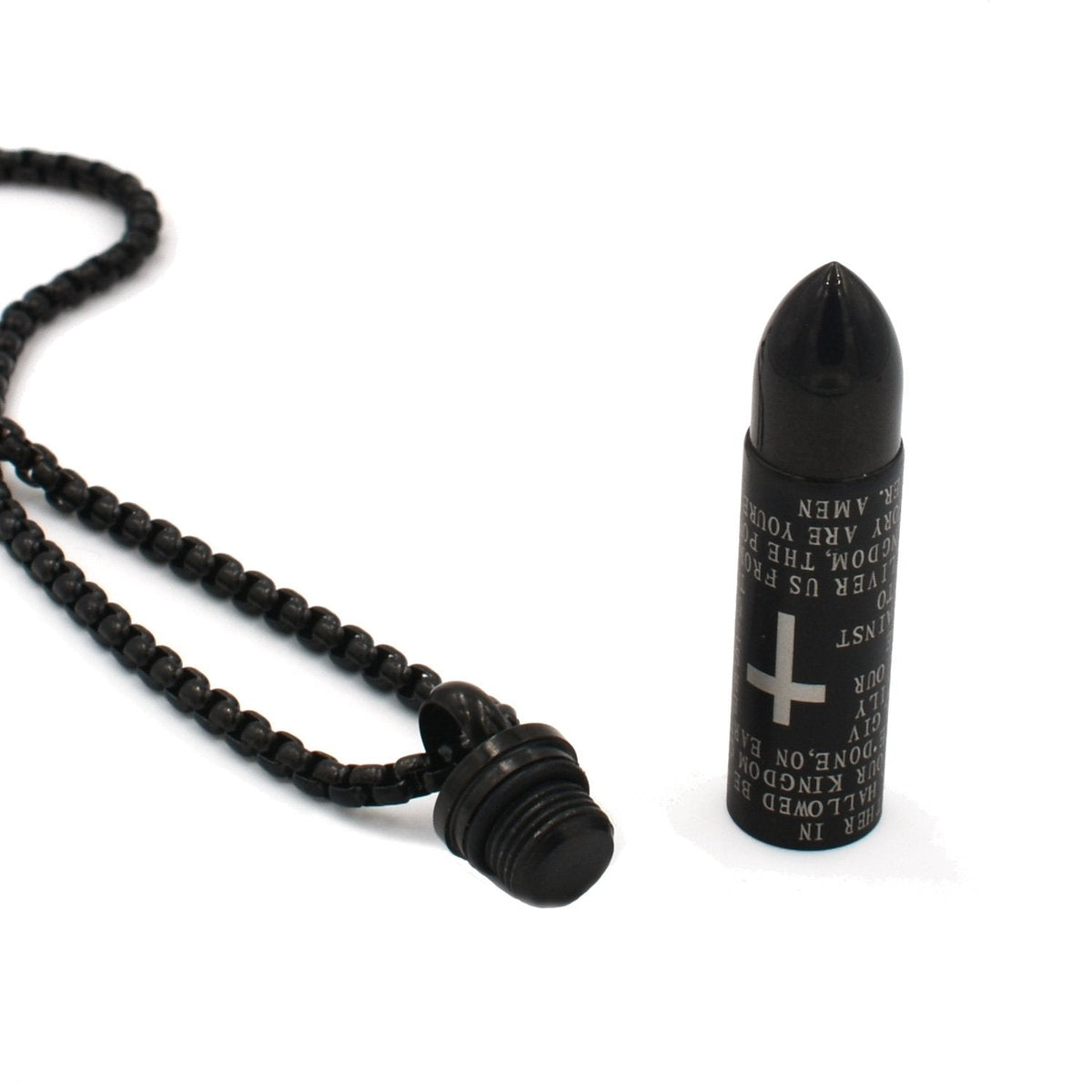 Lord's Prayer Bullet Urn Necklace - Cremation Jewelry for Men - Sarah ...